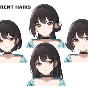 Customizable Vtuber - 4 Different Hair Styles, 3 Different Cloth Style ...