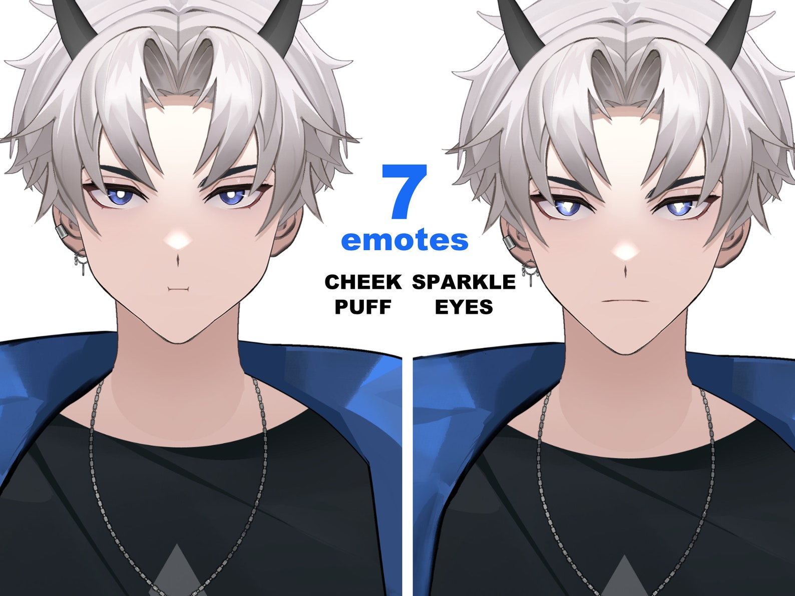 Premade Vtuber Color Customizable, 6 Toggle Switches, 7 Cute Emotes ...