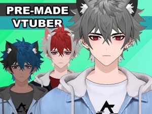Male Vtuber Model ORIGINAL DATA PSD 8 Expressions, Glasses, Hair Color ...