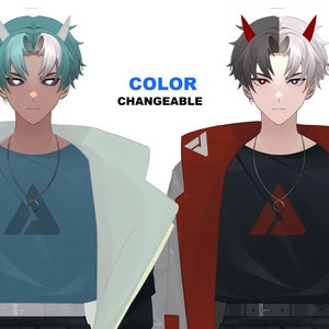 Premade Vtuber - Color Customizable, 6 Toggle Switches, 7 Cute Emotes ...