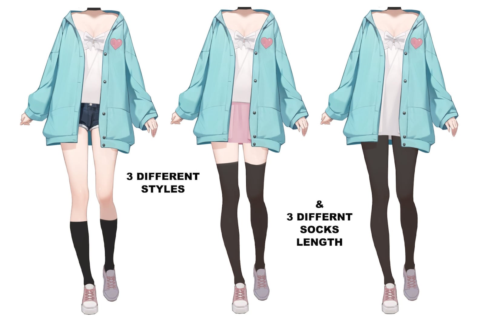 Customizable Vtuber 4 Different Hair Styles 3 Different - Etsy