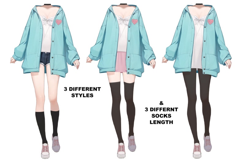 Customizable Vtuber 4 Different Hair Styles 3 Different - Etsy