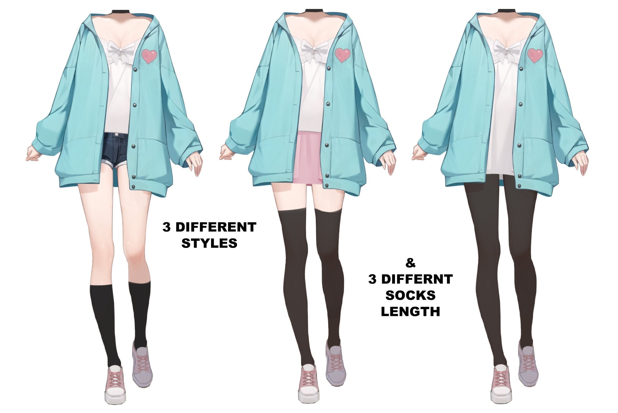 Customizable Vtuber 4 Different Hair Styles 3 Different - Etsy Canada