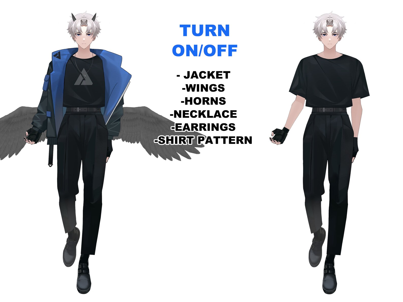 Premade Vtuber Color Customizable, 6 Toggle Switches, 7 Cute Emotes ...