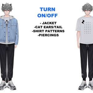 Premade Vtuber - Color Customizable, 12 Toggle Switches, 7 Cute Emotes ...