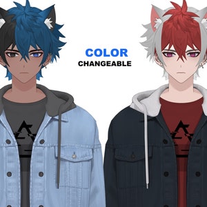 Premade Vtuber - Color Customizable, 12 Toggle Switches, 7 Cute Emotes ...