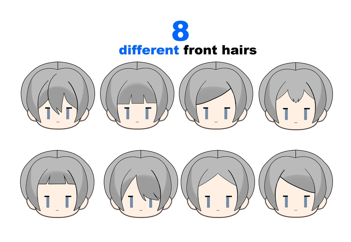 Customizable Vtuber Chibi Avatar Different Hair Styles - Etsy