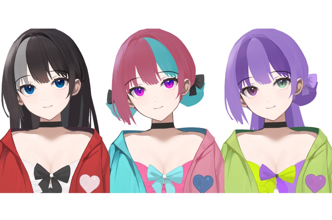 Customizable Vtuber 4 Different Hair Styles 3 Different - Etsy Canada