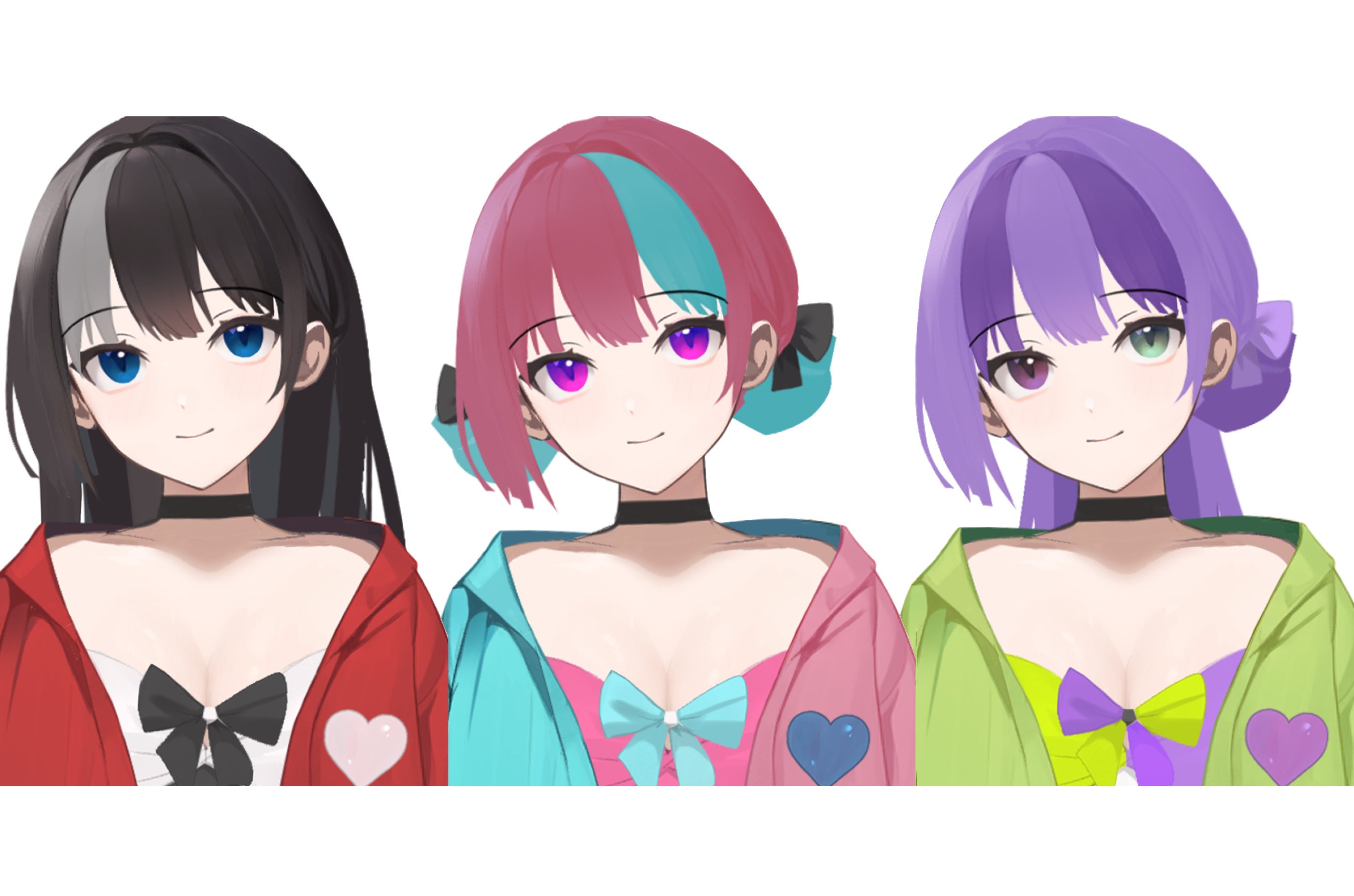 Customizable Vtuber 4 Different Hair Styles 3 Different - Etsy Canada