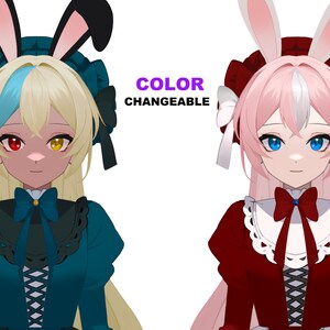 Premade Vtuber - Color Customizable, 4 Toggle Switches, 7 Cute Emotes ...