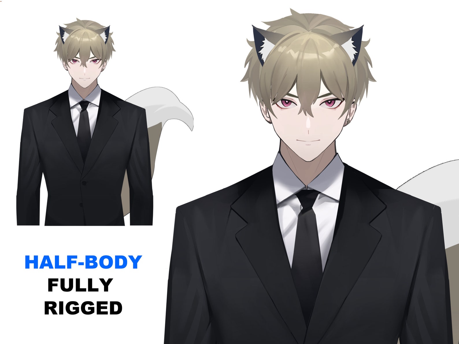 Premade Vtuber Color Customizable, 4 Toggle Switches, 1 Extra Asset, 7 ...