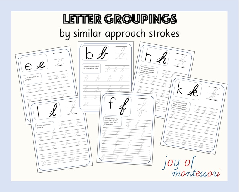 Cursive Worksheets Alphabet Lowercase Cursive Letter Formation - Etsy