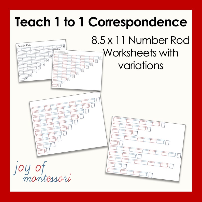 Montessori Number Rod Worksheets - Etsy