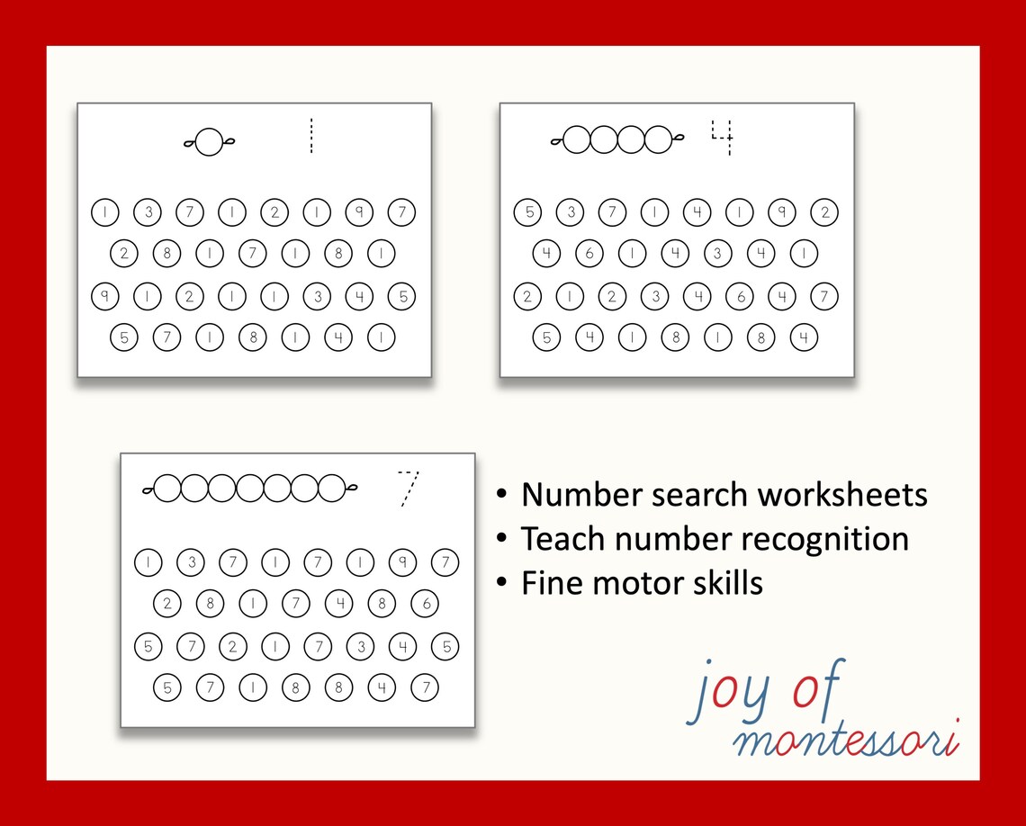 Preschool Math Skills Dot Marker Montessori Inspired Short Bead Stair ...