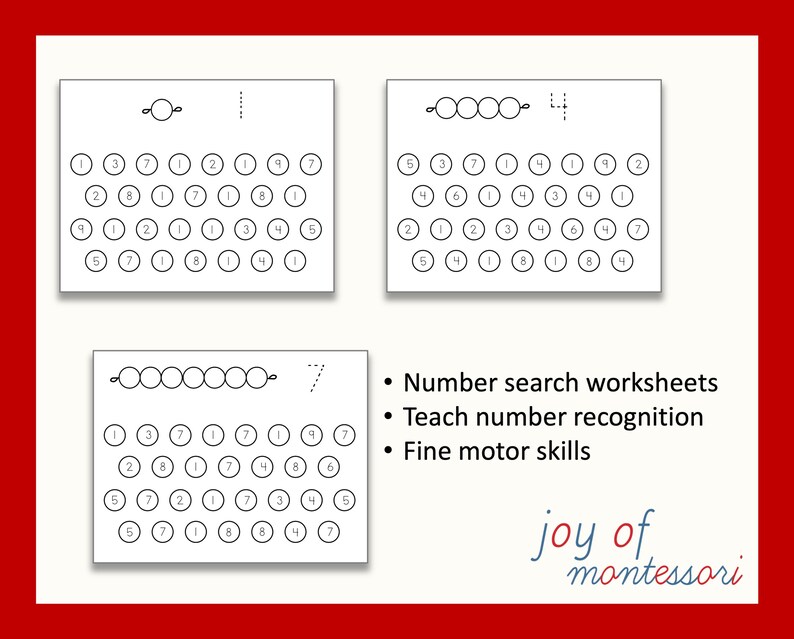 Preschool Math Skills Dot Marker Montessori Inspired Short Bead Stair ...