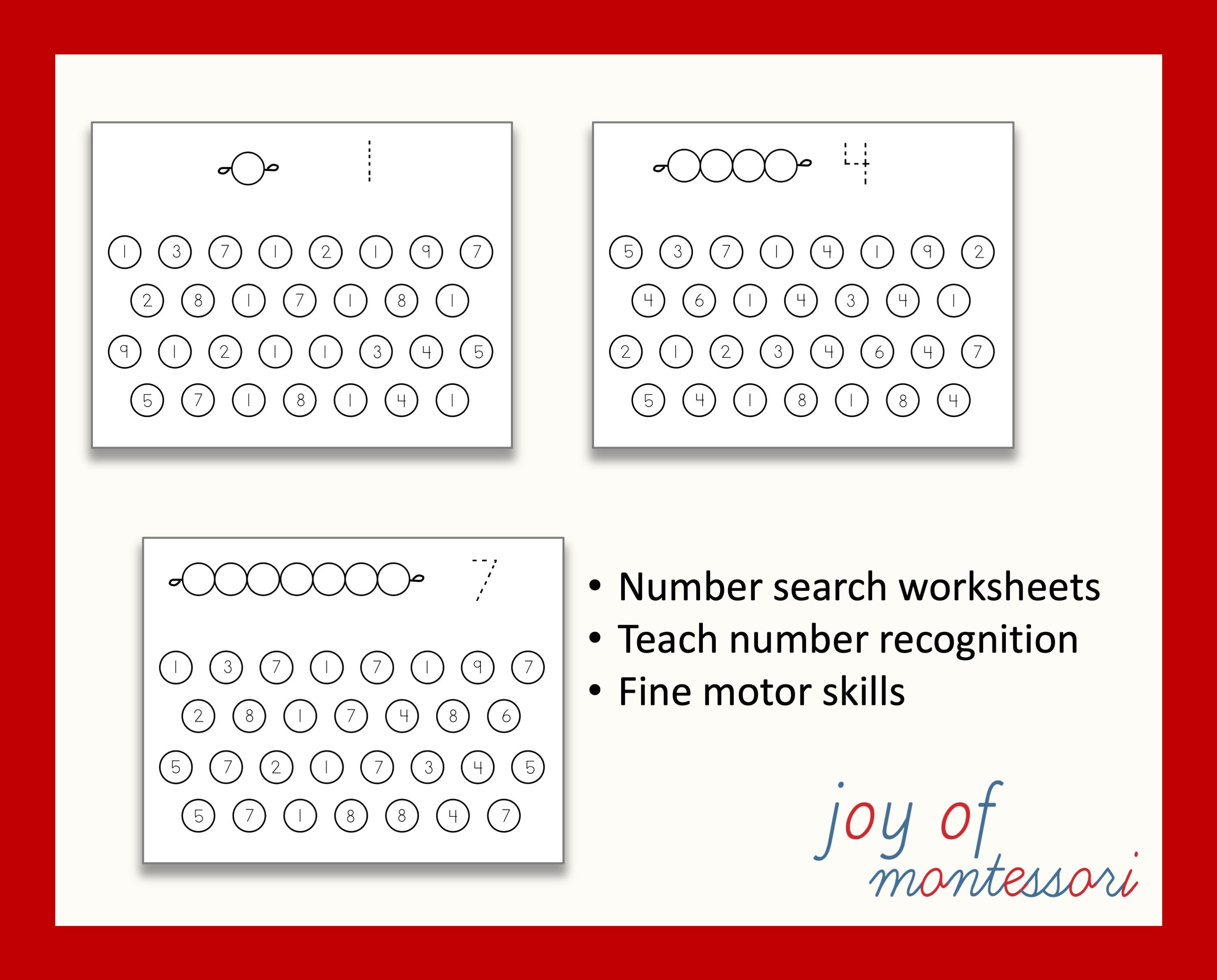 Preschool Math Skills Dot Marker Montessori Inspired Short Bead Stair ...