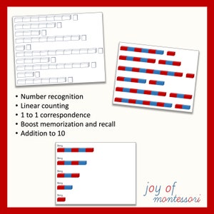 Montessori Number Rod Worksheets - Etsy