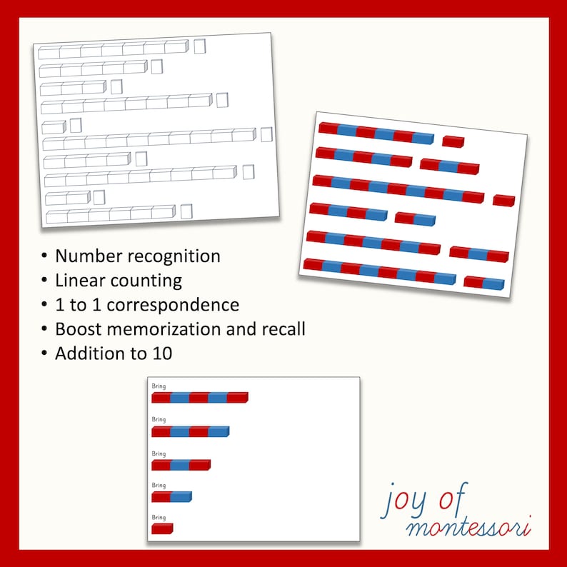 Montessori Number Rod Worksheets - Etsy
