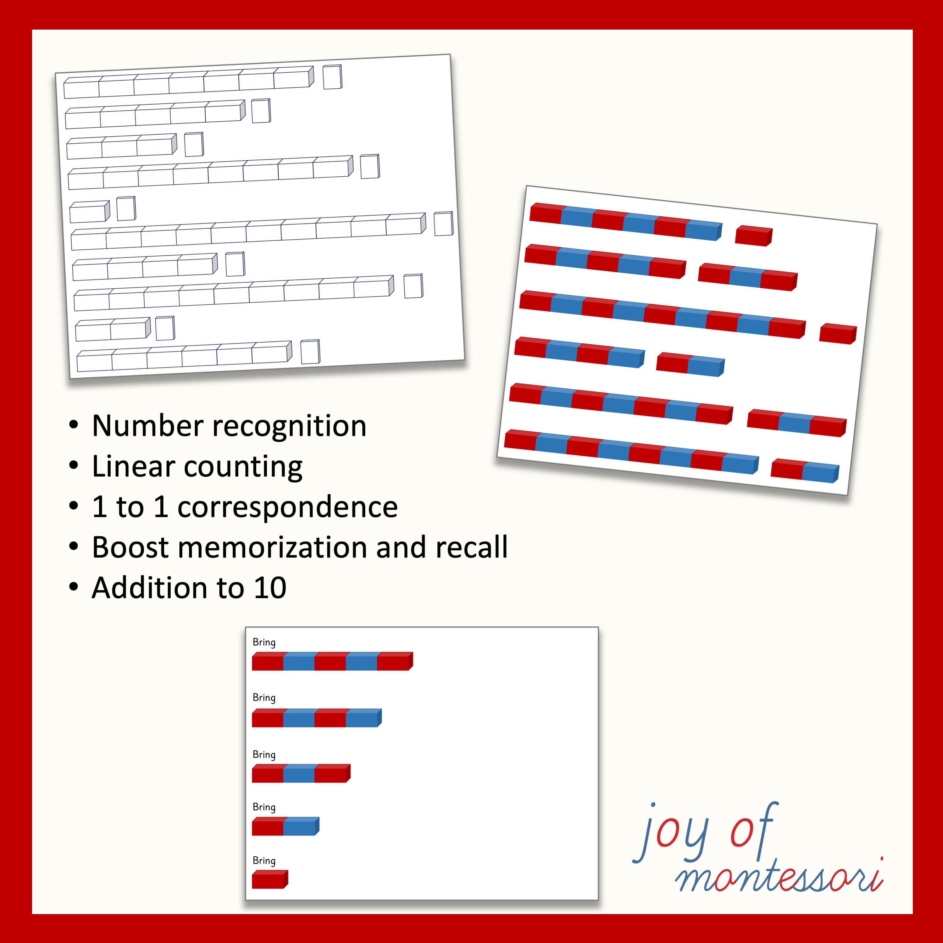 Montessori Number Rod Worksheets - Etsy