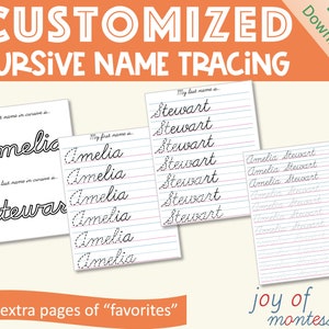 Printable Custom Cursive Worksheets for Name Tracing Handwriting ...
