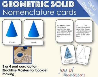 Geometric Solids Matching Cards - Montessori Geometry - Etsy
