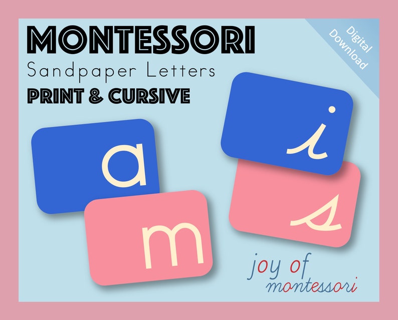 Montessori Sandpaper Letters Bundle - Print and Cursive, DIY Sandpaper ...