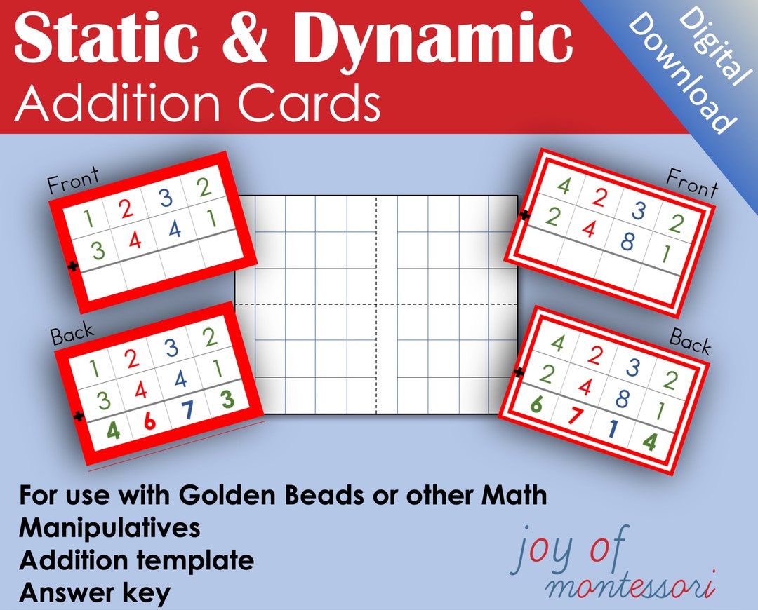 Montessori Static and Dynamic Task Cards - Etsy