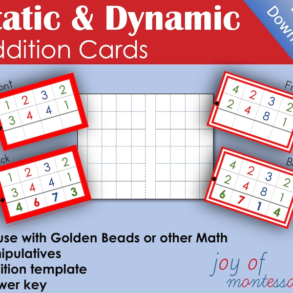 Montessori Static and Dynamic Task Cards - Etsy
