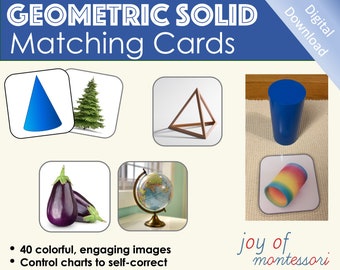 Geometric Solids Matching Cards - Montessori Geometry - Etsy