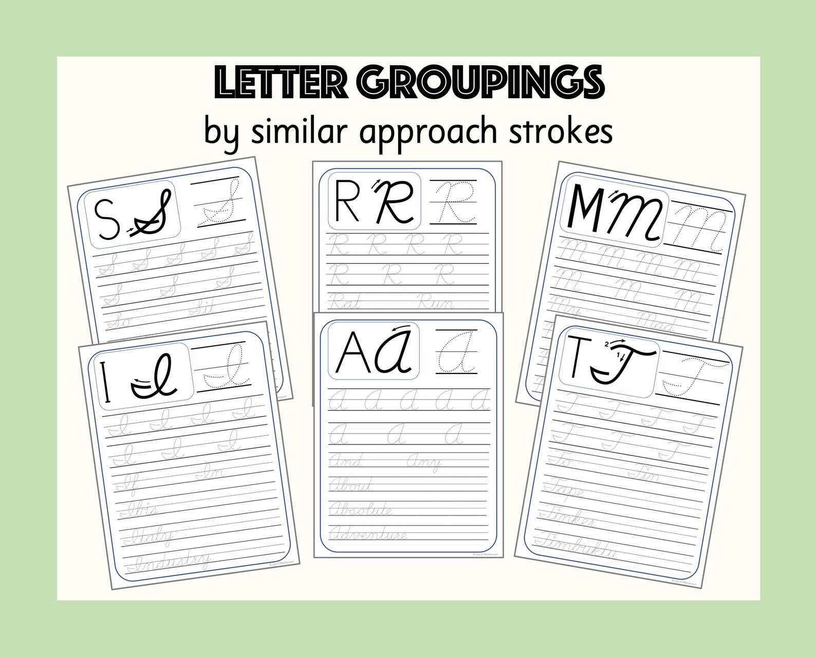 Uppercase Cursive Letter Formation Cursive Letter Practice Sheets - Etsy