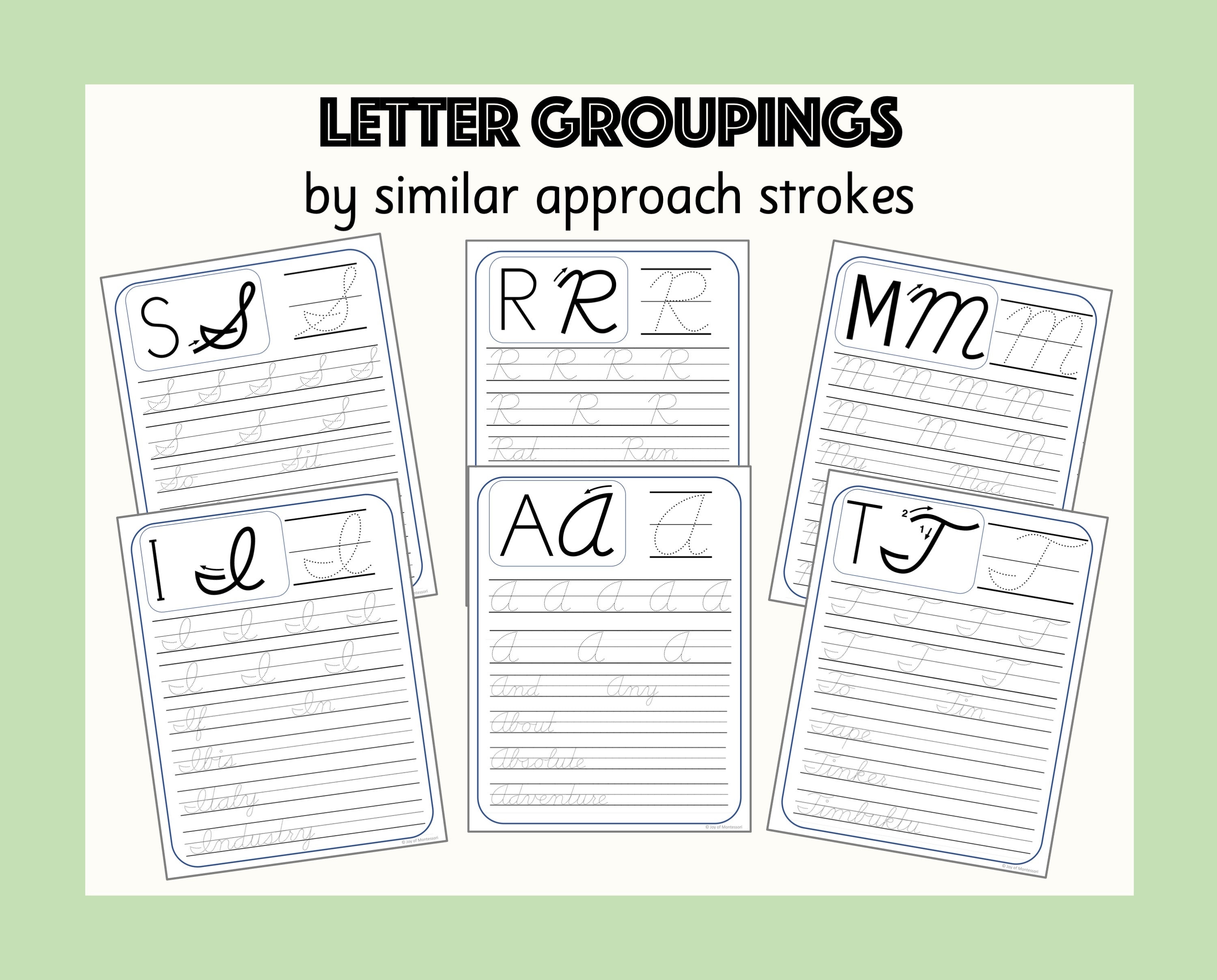 Uppercase Cursive Letter Formation Cursive Letter Practice Sheets - Etsy