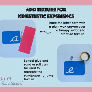 Lowercase Cursive Sandpaper Letters, DIY Sandpaper Letters, Montessori ...