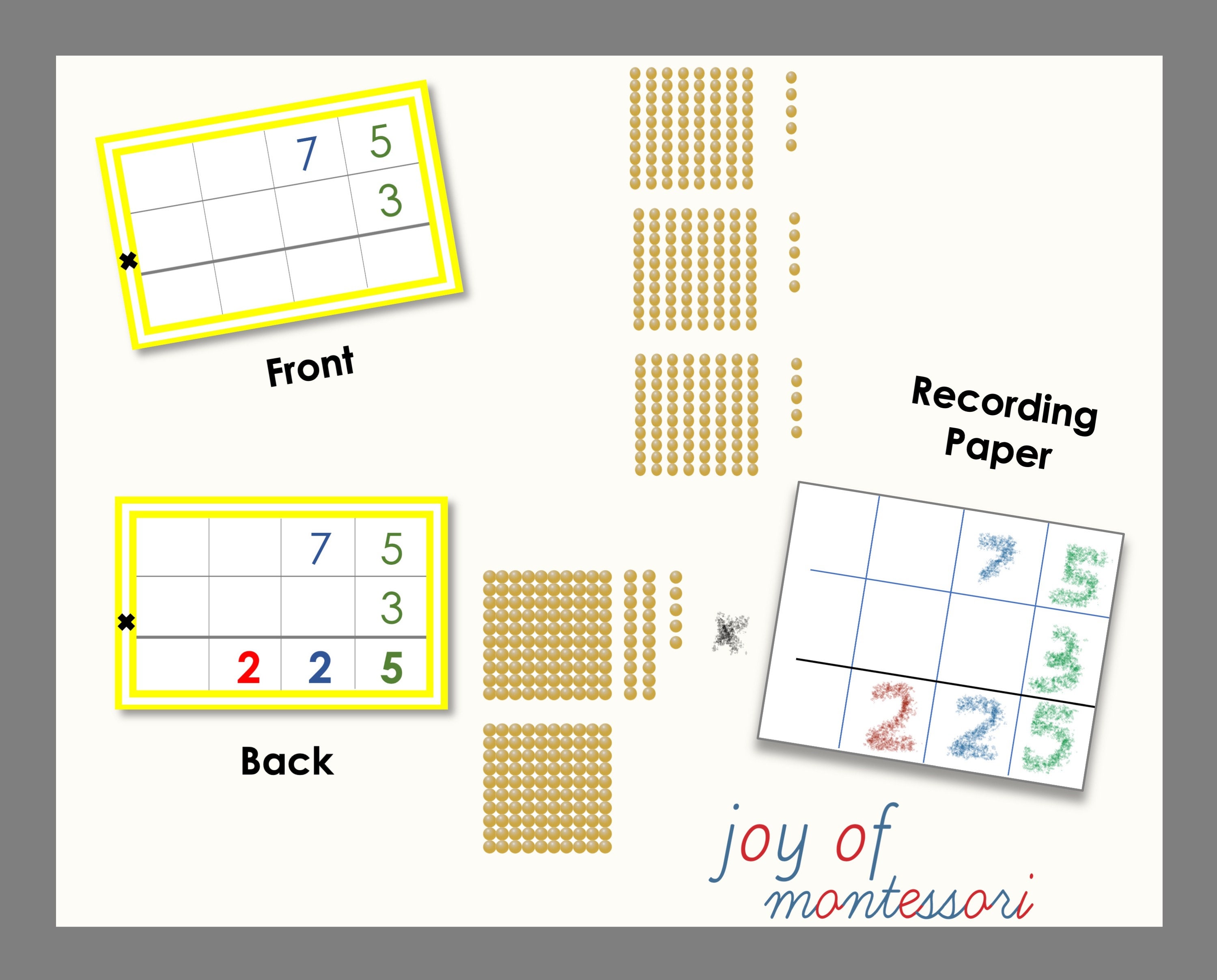 Montessori Math Four Operations Problems Task Cards - Etsy
