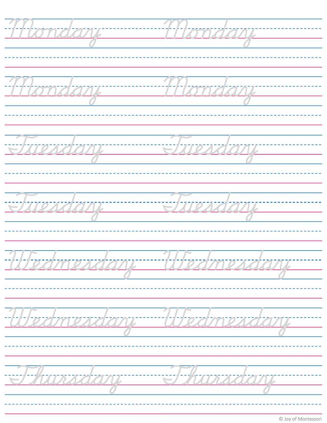 Printable Cursive Handwriting Worksheets for Cursive Practice Book ...