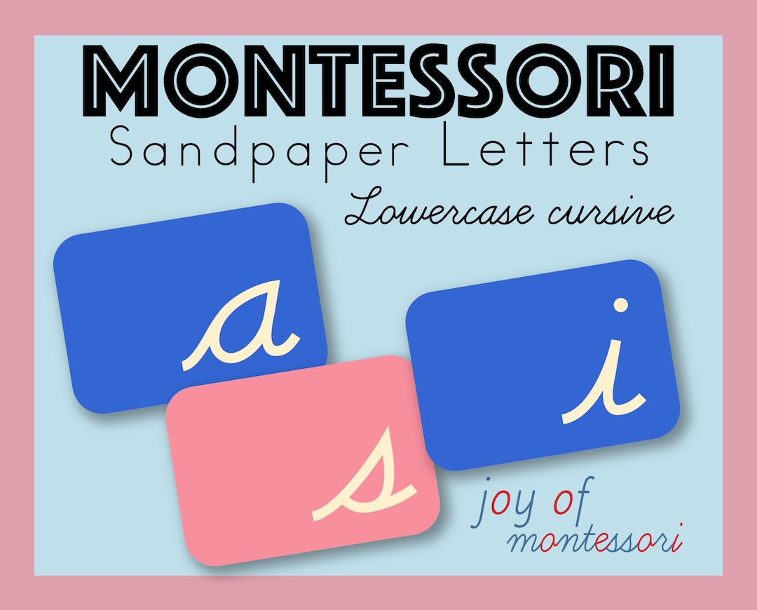 Lowercase Cursive Sandpaper Letters, DIY Sandpaper Letters, Montessori ...