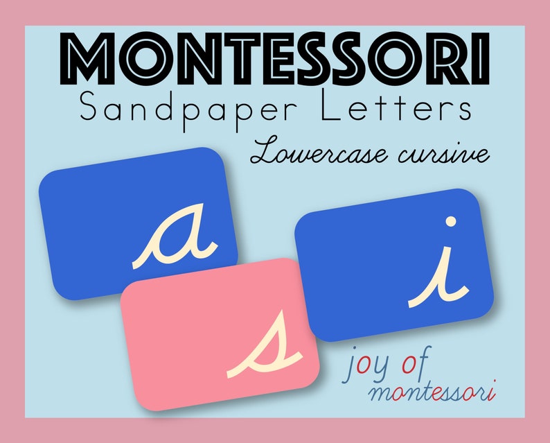 Lowercase Cursive Sandpaper Letters, DIY Sandpaper Letters, Montessori ...