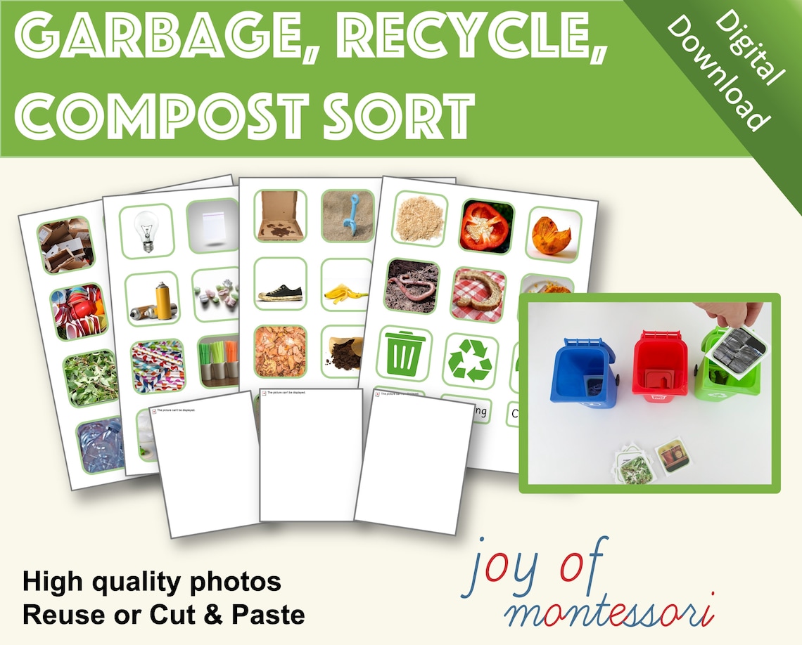 Trash, Recycling, and Compost Sorting Activity - Etsy