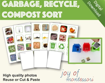 Bin Sorting Activity Printable Poster Rubbish, Recycling and Compost ...