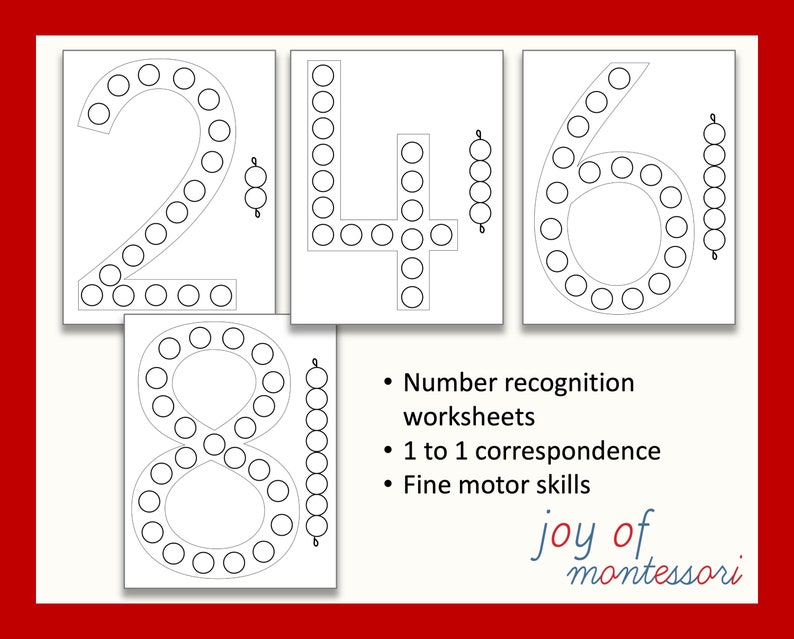 Preschool Math Skills Dot Marker Montessori Inspired Short Bead Stair ...