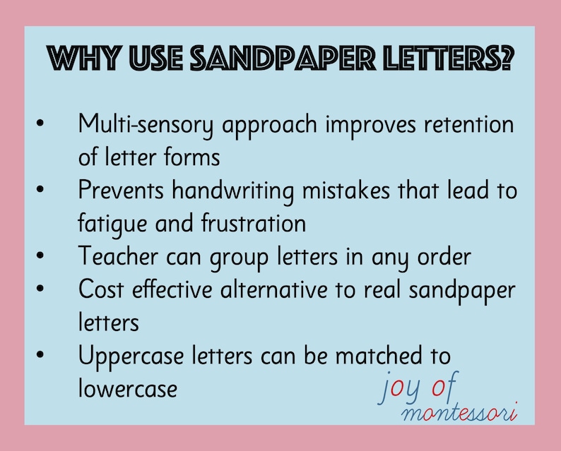 Lowercase Cursive Sandpaper Letters, DIY Sandpaper Letters, Montessori ...