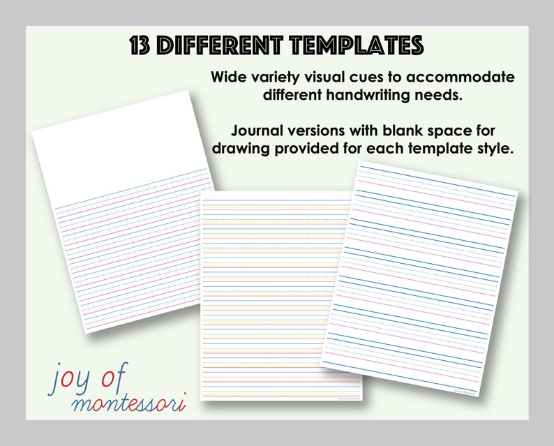 Printable Elementary Handwriting Sheets - Etsy