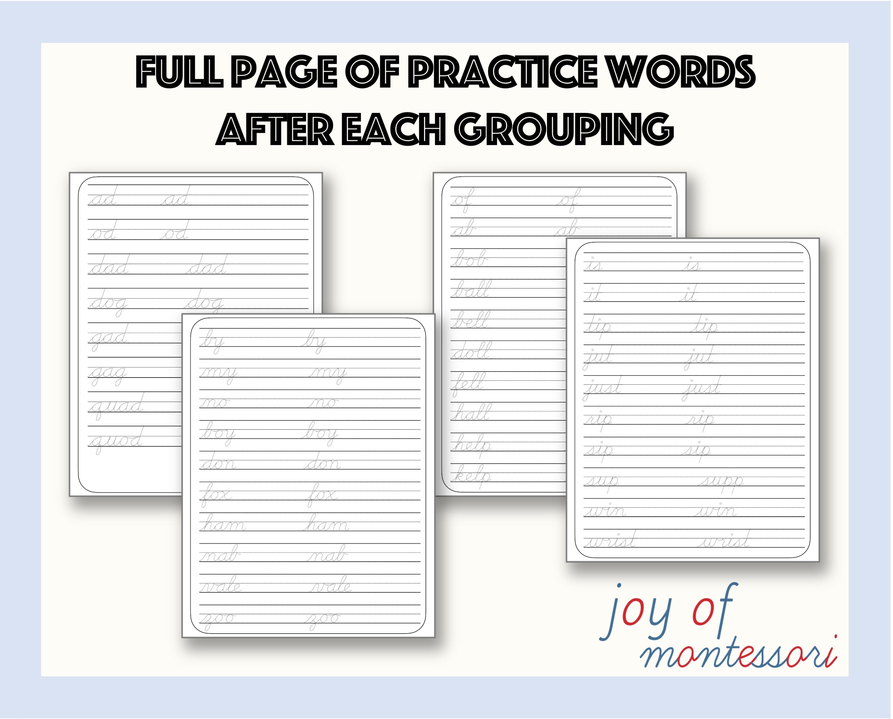 Cursive Worksheets Alphabet Lowercase Cursive Letter Formation - Etsy