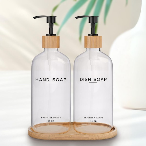 Kitchen Soap Dispenser Set With Tray - Etsy