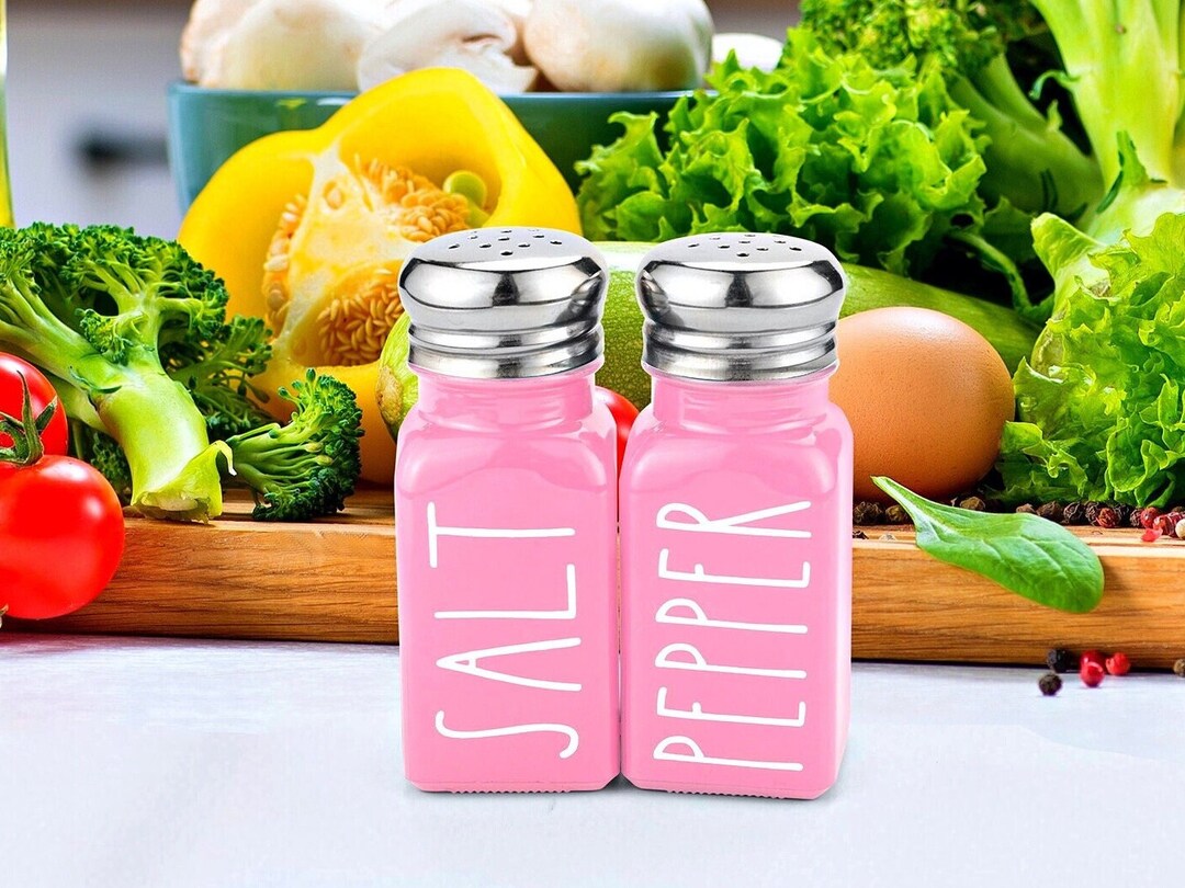 Pink Salt and Pepper Shakers Set Pink Kitchen Decor Farmhouse Salt and ...