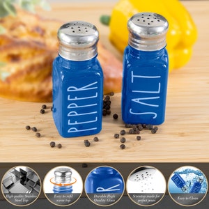 Blue Glass Salt and Pepper Shakers: Modern Farmhouse Kitchen Decor - Etsy