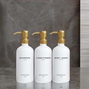 Clear Shampoo Dispenser Set: Refillable Plastic Bottles With Pump - Etsy