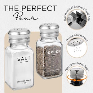 Farmhouse Salt and Pepper Shakers Set With Metal Holder: Modern Kitchen ...