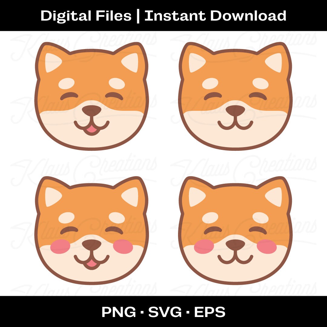 Cute Shiba Inu SVG PNG EPS Digital Cut File Commercial - Etsy
