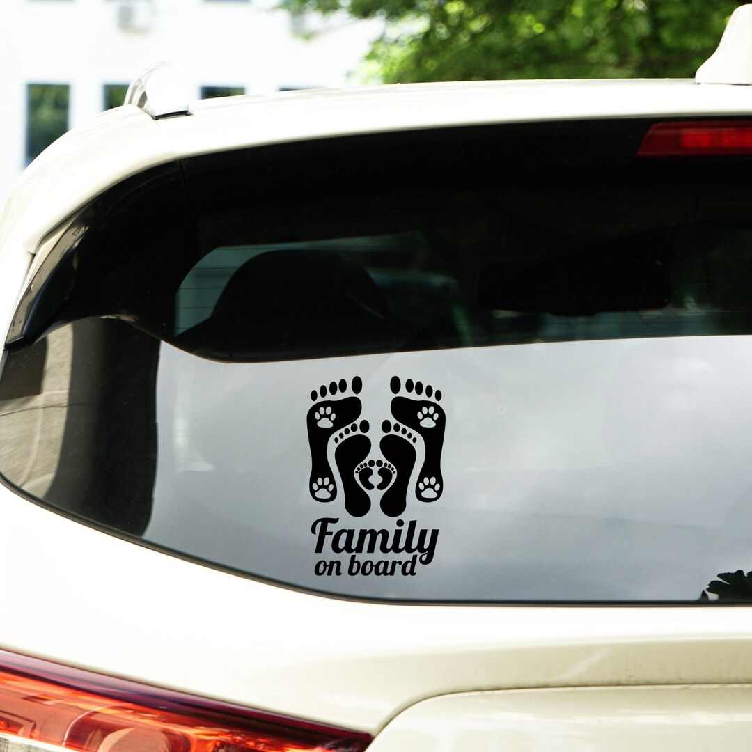 Family on Board, Car Window Vinyl Decal. - Etsy