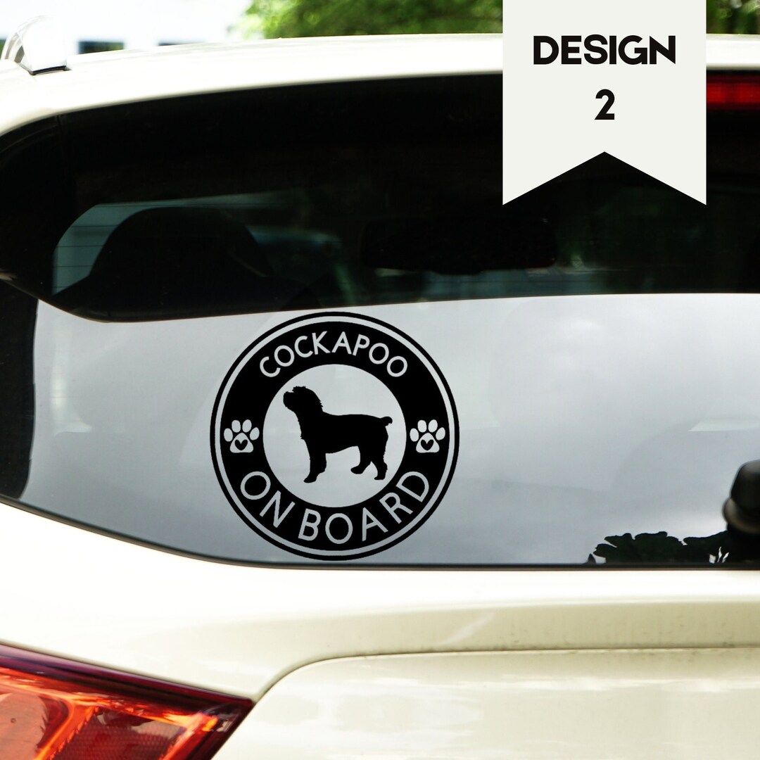 Cockapoo on Board, Car Window Vinyl Decal. - Etsy